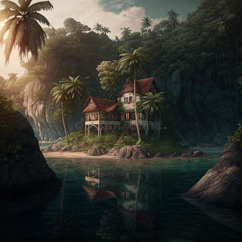 Island in Illustration, Beach Illustration, Forest Illustration ...