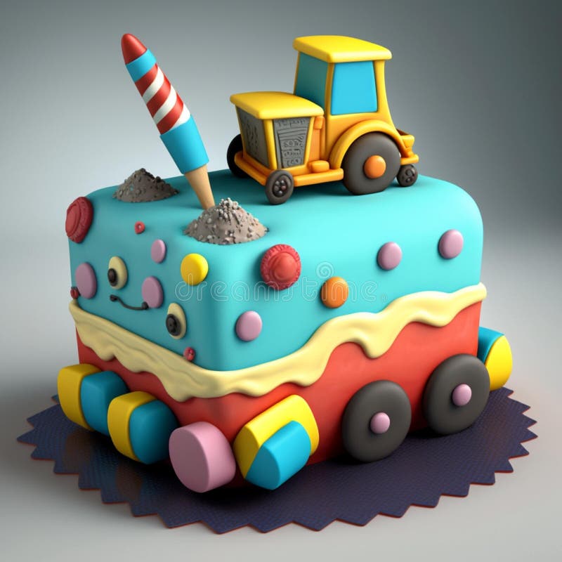 Festa Cake, 3D Cake Illustration, Birthday Cake, 3D Cake, Decorated ...