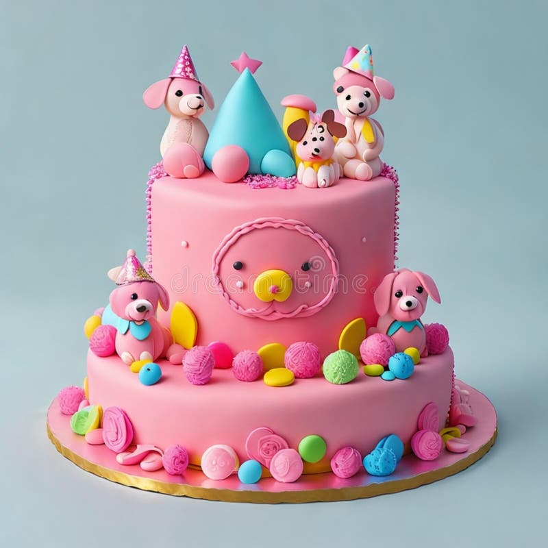 Festa Cake, 3D Cake Illustration, Birthday Cake, 3D Cake, Decorated ...