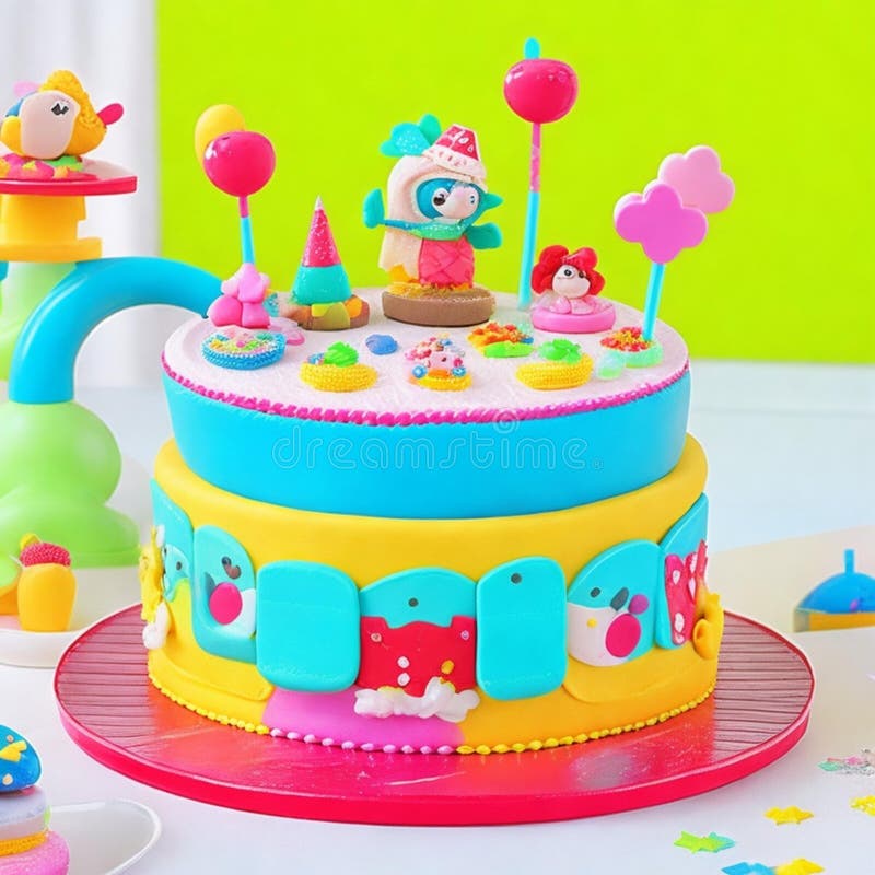 Festa Cake, 3D Cake Illustration, Birthday Cake, 3D Cake, Decorated ...