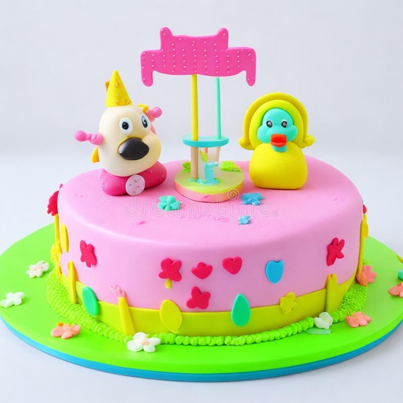 Festa Cake, 3D Cake Illustration, Birthday Cake, 3D Cake, Decorated ...