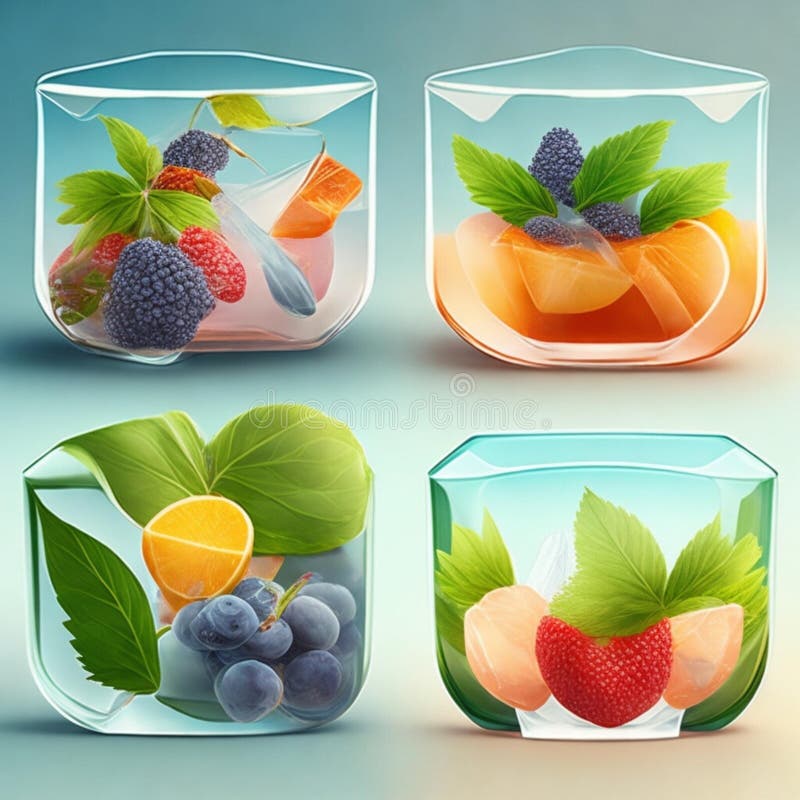 Drink, Cocktail, Fresh Fruit, Flavored Water. Food Background, Fruits ...