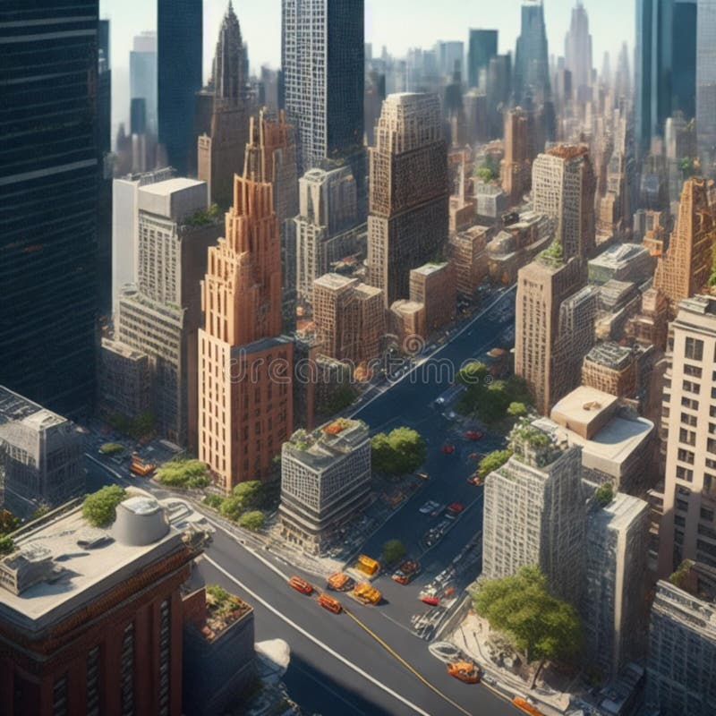 Buildings. Aerial View of Big City with Different Buildings. Urban ...