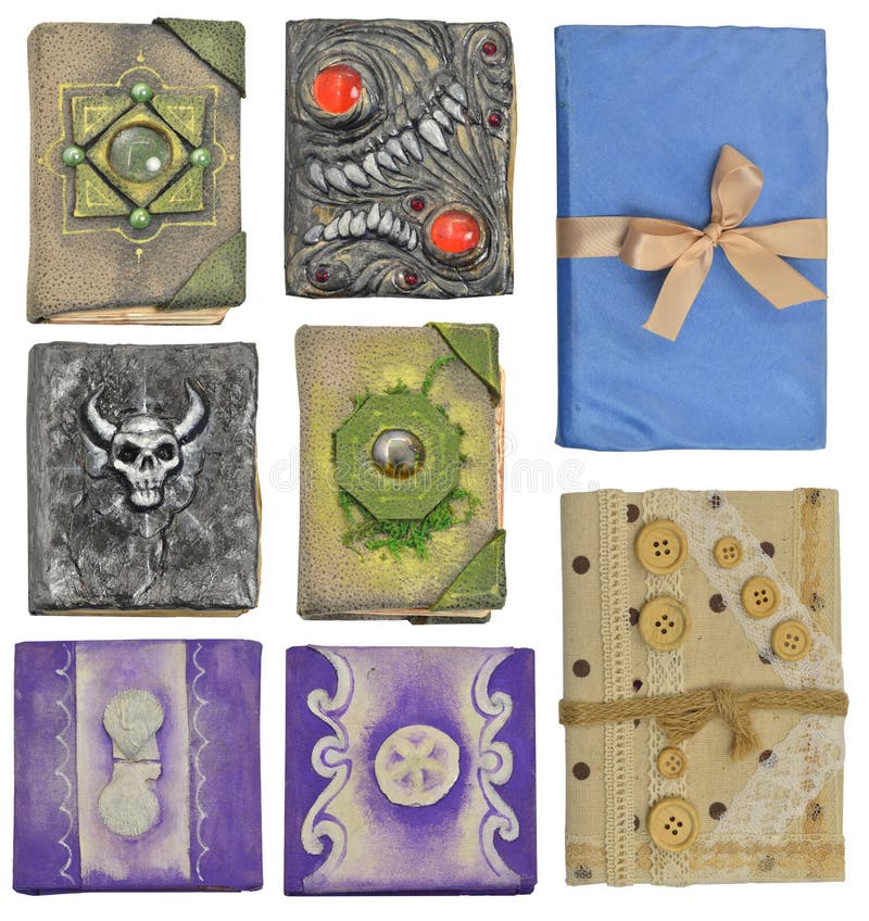 Design Set with Hand Crafted Books and Decorated Diary Stock Image ...