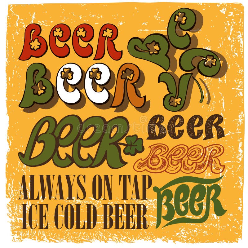 Design Set of Handwritten Type for Beer Theme. Stock Vector ...