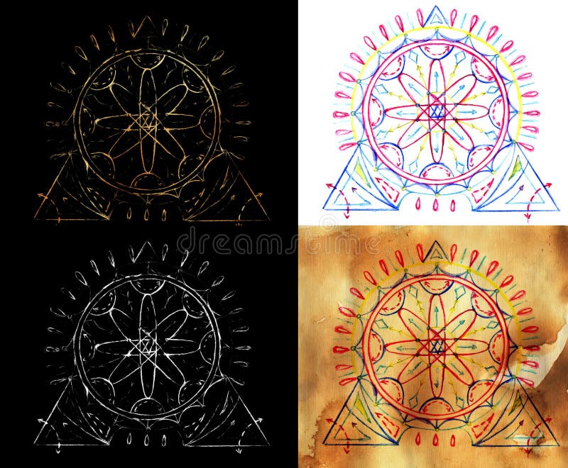 Design Set with Sacred Geometry Elements, Shapes and Patterns Styled ...