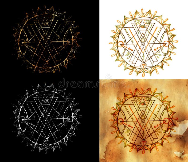 Design Set with Sacred Geometry Elements, Shapes and Patterns Styled ...