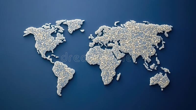 The Design Showcases an Abstract Representation of a World Map on a ...