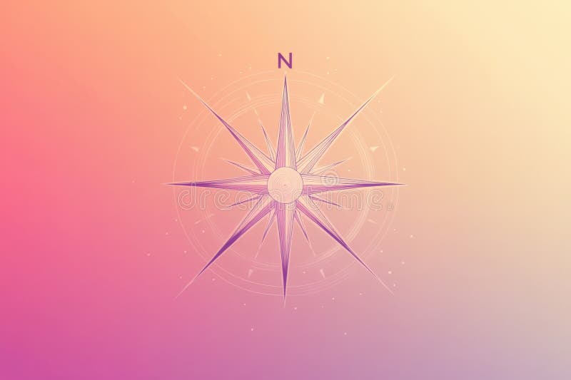 The Design Showcases a Geometric Compass Rose with Clean, Sharp Lines ...