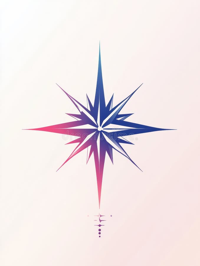 This Design Showcases a Geometric Compass Rose with Clean, Sharp Lines ...