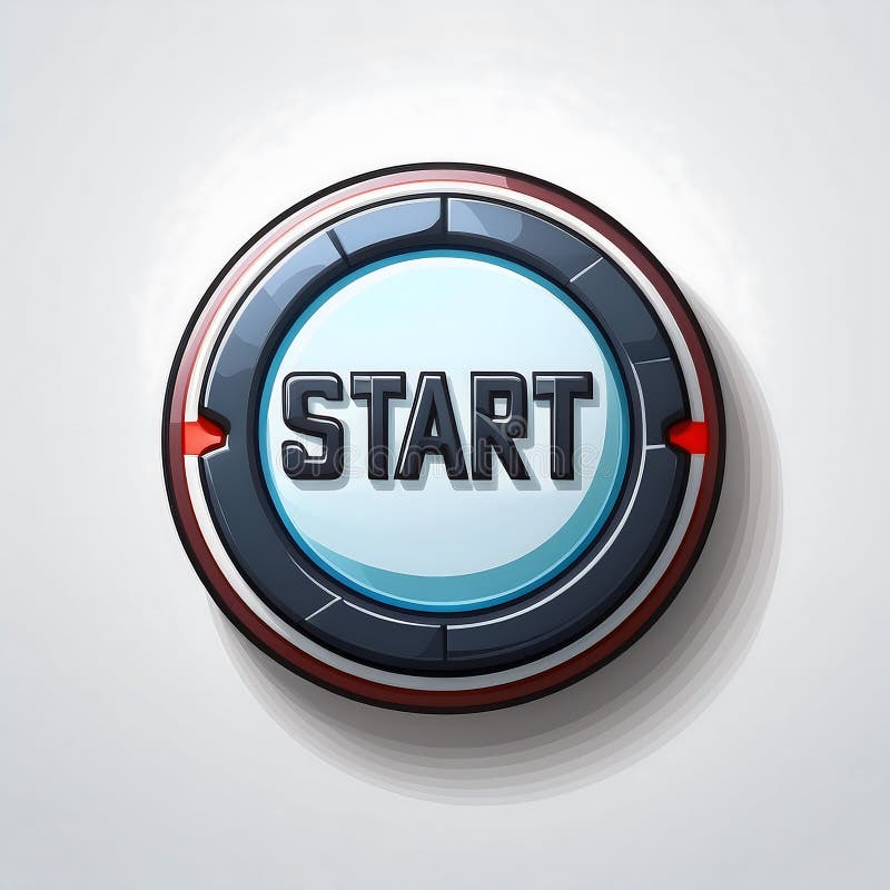 Minimalist Pixel Art Start Button Design with Clean Font and Subtle ...