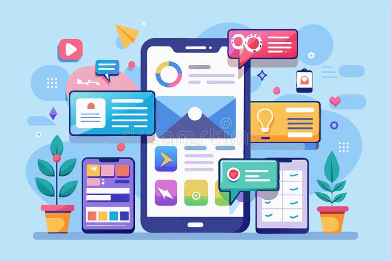 This Design Showcases a Mobile User Interface with Vibrant Features ...