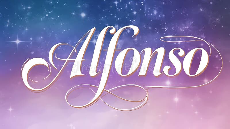 Elegant Typography of Name Alfonso on Starry Background Stock ...