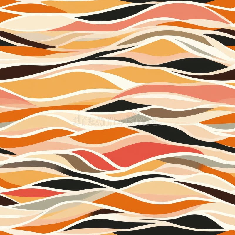This Design Showcases a Seamless Pattern of Soft Waves and Cultural ...