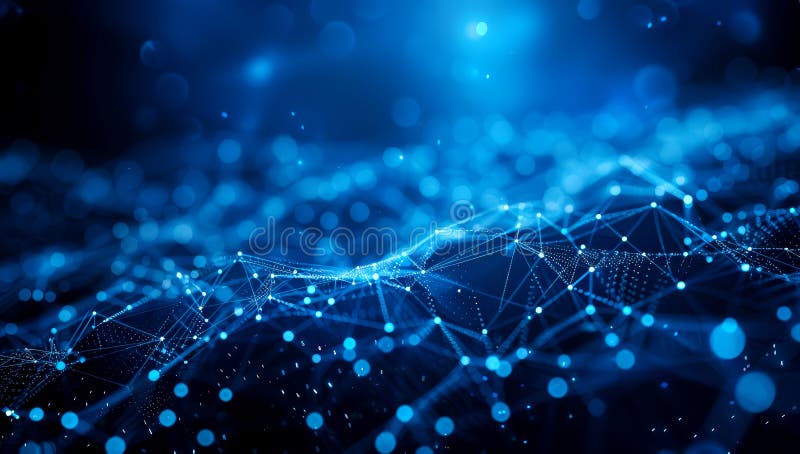 This Design Showcases a Vibrant Blue Digital Backdrop Filled with ...