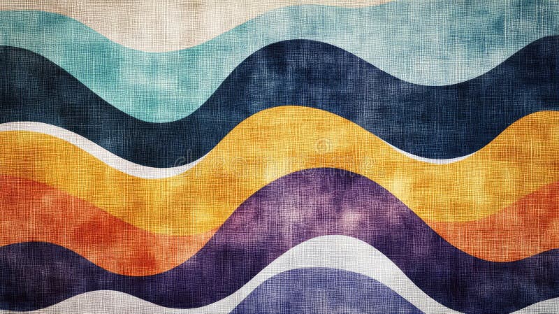 This Design Showcases a Vibrant Retro Wave Pattern in Fabric ...