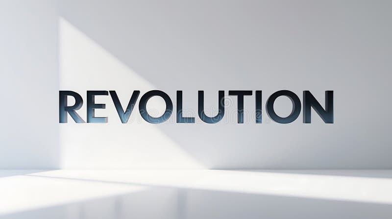 The Design Showcases the Word Revolution in Bold Typography Against a ...