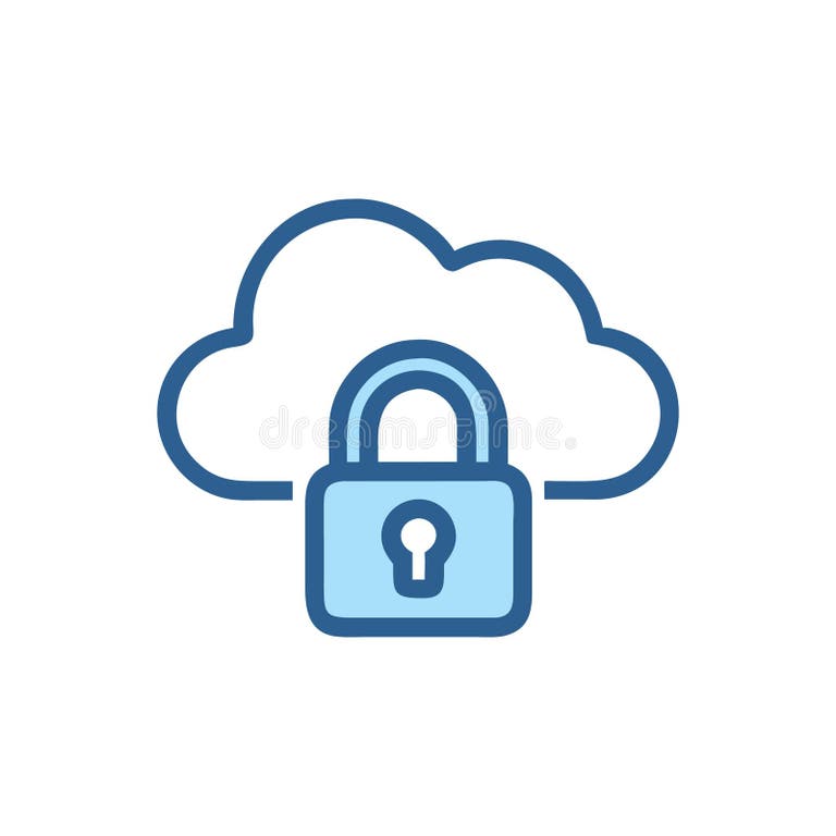 Cloud Security and Firewall Icon Design Stock Image - Illustration of ...