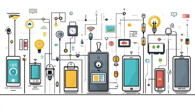 Design Showcasing Smartphone Connectivity with Various Smart Devices ...