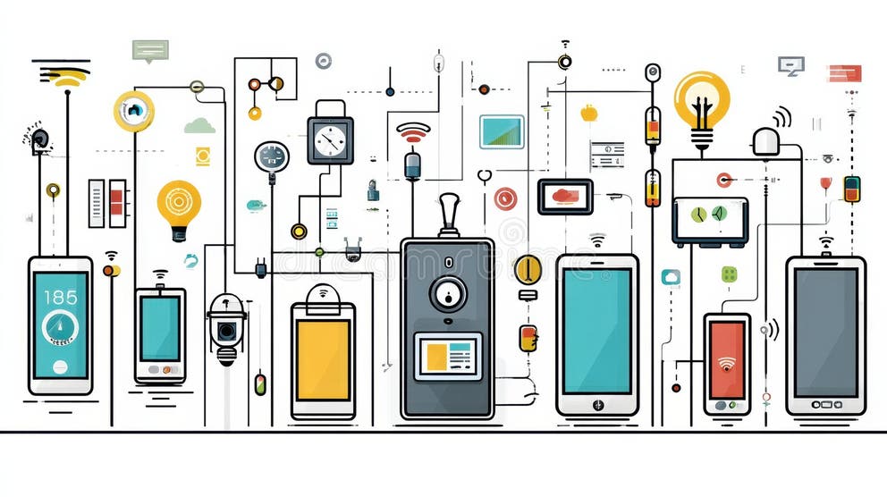 Design Showcasing Smartphone Connectivity with Various Smart Devices ...