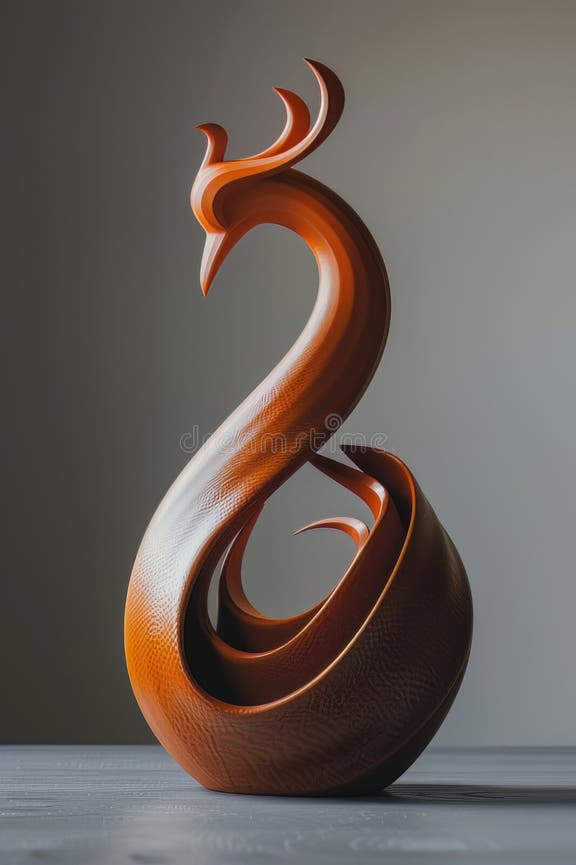 Design a Sleek Phoenix Sculpture in Clay with a Side View Using an ...