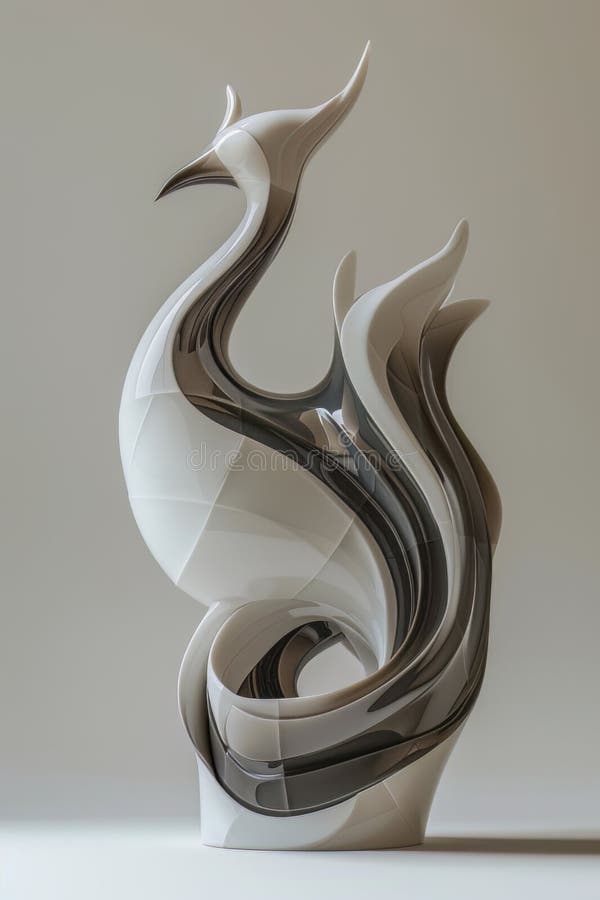 Design a Sleek Phoenix Sculpture in Clay with a Side View Using an ...
