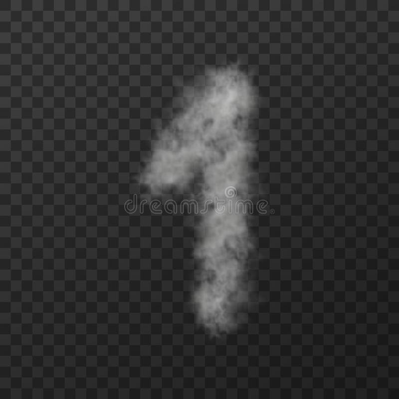 Design of Smoke Textured Number Means One, Isolated on Transparent ...