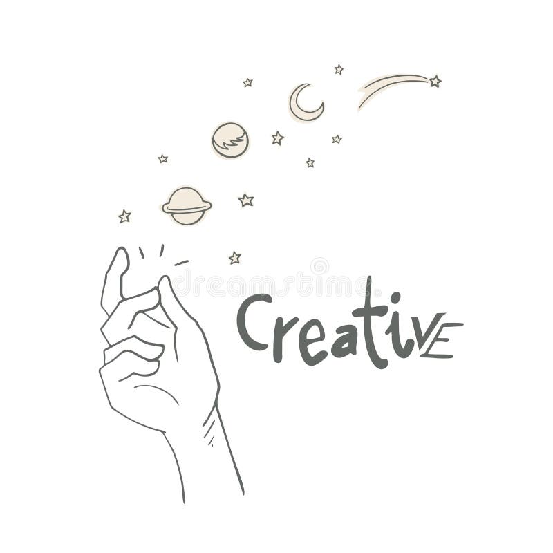 Design of Snap Hand and Creative Message Stock Vector - Illustration of ...