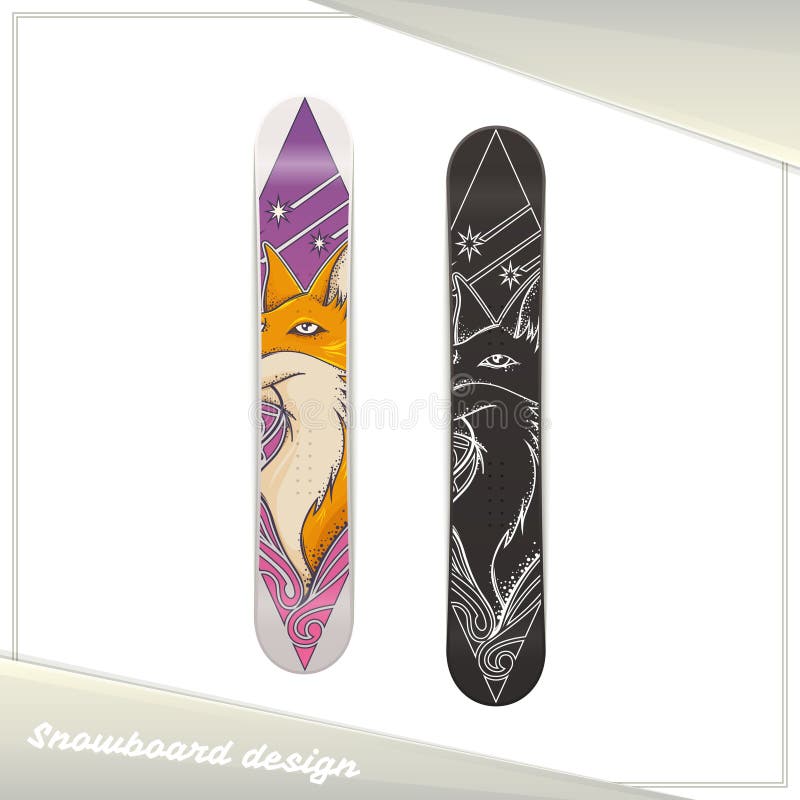 Design Snowboard Fox stock vector. Illustration of design - 90387217