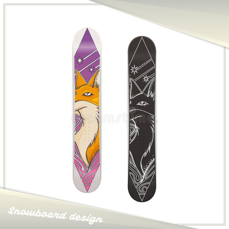 Design Snowboard Fox stock vector. Illustration of design - 90387217