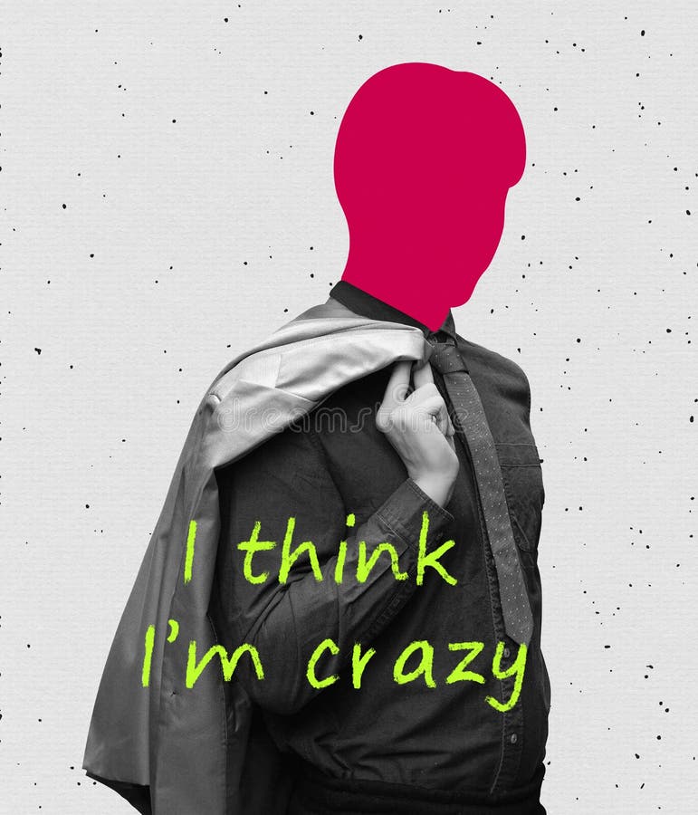 Contemporary Artwork. Conceptual Portrait of Faceless Man with Words ...