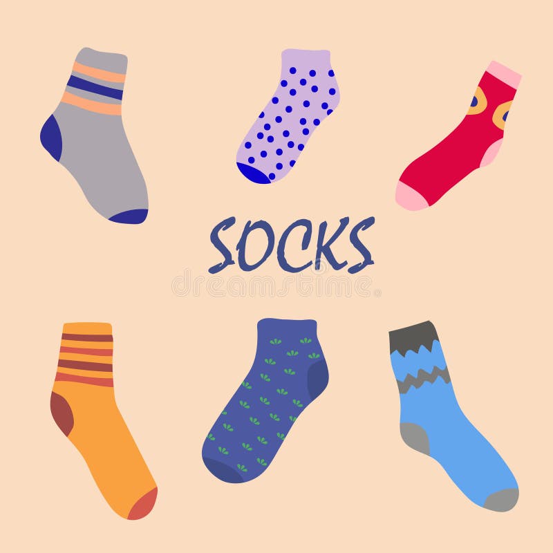 Design socks set stock illustration. Illustration of collection - 93327044