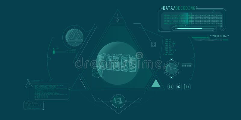 Futuristic HUD Interface for Processing Server Data. Stock Illustration ...