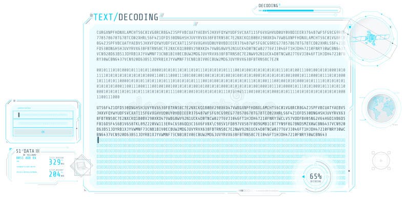 Design of a Software Interface for Text Decoding. Stock Vector ...