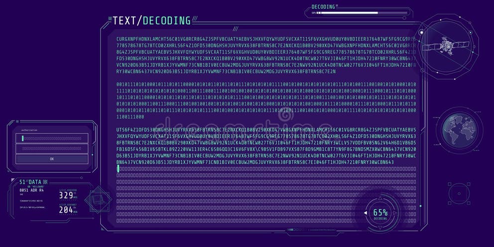 Design of a Software Interface for Text Decoding. Stock Vector ...