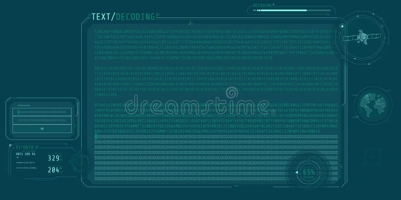 Design of a Software Interface for Text Decoding. Stock Vector ...