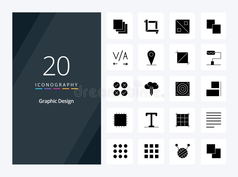 20 Design Solid Glyph Icon for Presentation. Vector Icons Illustration ...