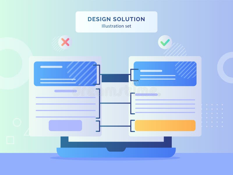 Design Solution Concept with Computer Laptop Screen and Design Layout ...