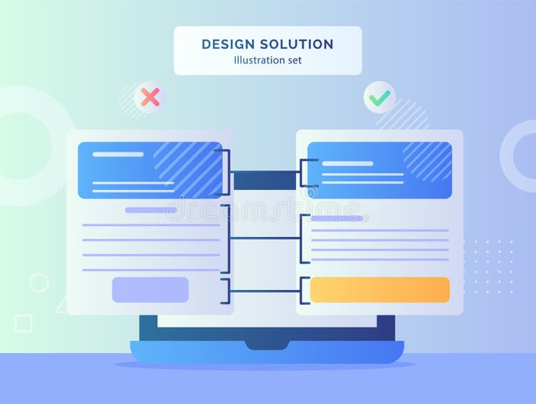 Design Solution Concept with Computer Laptop Screen and Design Layout ...