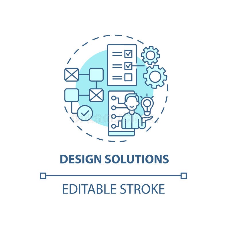 Design Solutions Concept Icon Stock Vector - Illustration of visual ...