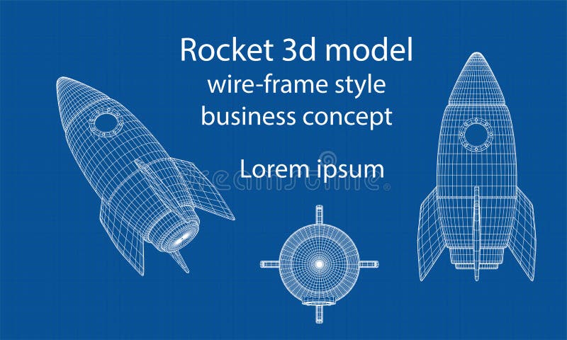 Design of a Space Rocket. the Concept of a Startup Stock Illustration ...