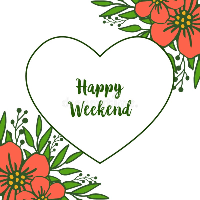 Design with Space for Your Text, Orange Flower Frame, for Happy Weekend ...