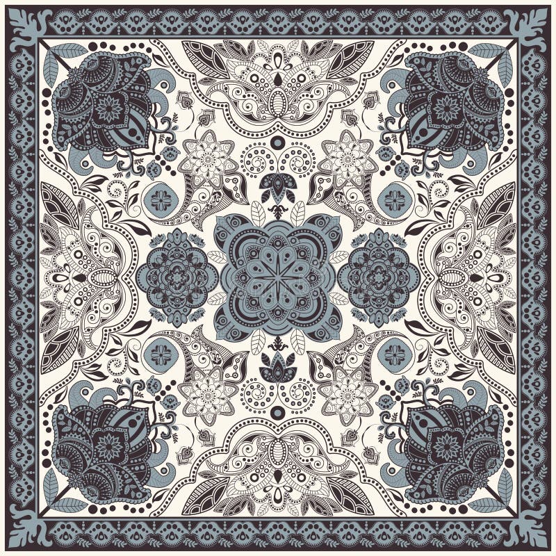 Square Paisley Pattern Stock Illustrations – 38,023 Square Paisley ...