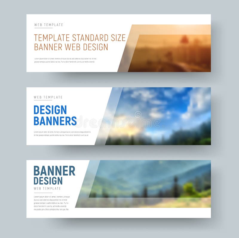 Design of Standard White Horizontal Web Banners with Space for I Stock ...