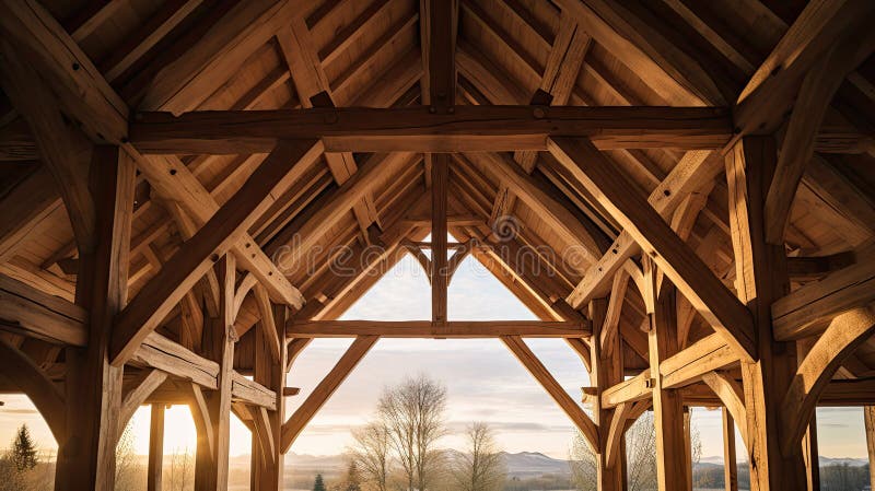 Design Structure Timber Frame Stock Illustration - Illustration of ...