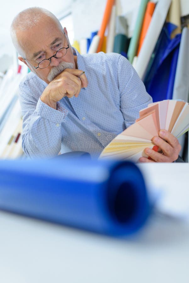 Design Studio Architect Checking Colours Stock Photo - Image of ...