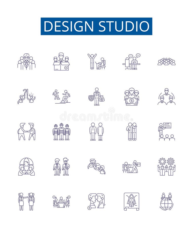 Design Studio Line Icons Signs Set. Design Collection of Design, Studio ...