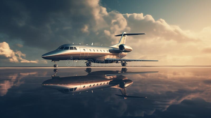 Design a Stunning HD-style Image of a Private Jet Against a Solid ...