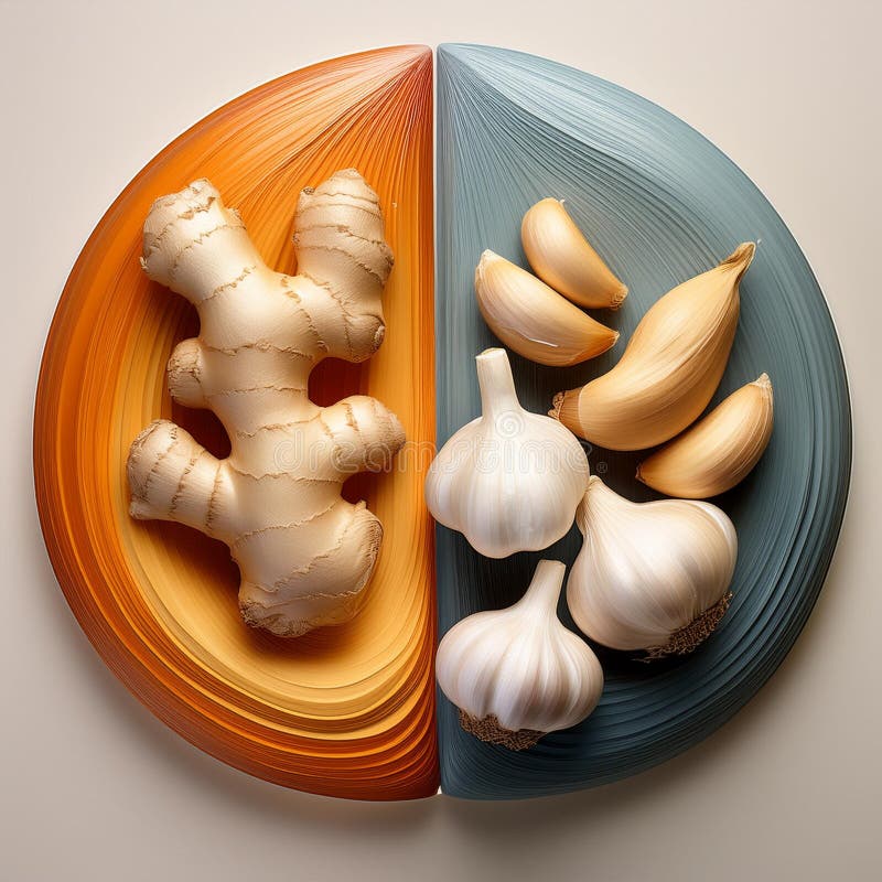Design a Stylized, Abstract Representation of Ginger and Garlic ...