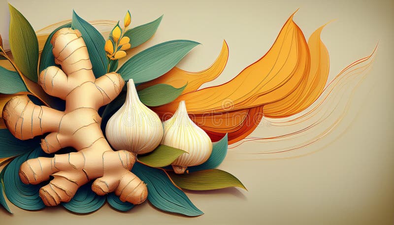 Design a Stylized, Abstract Representation of Ginger and Garlic ...